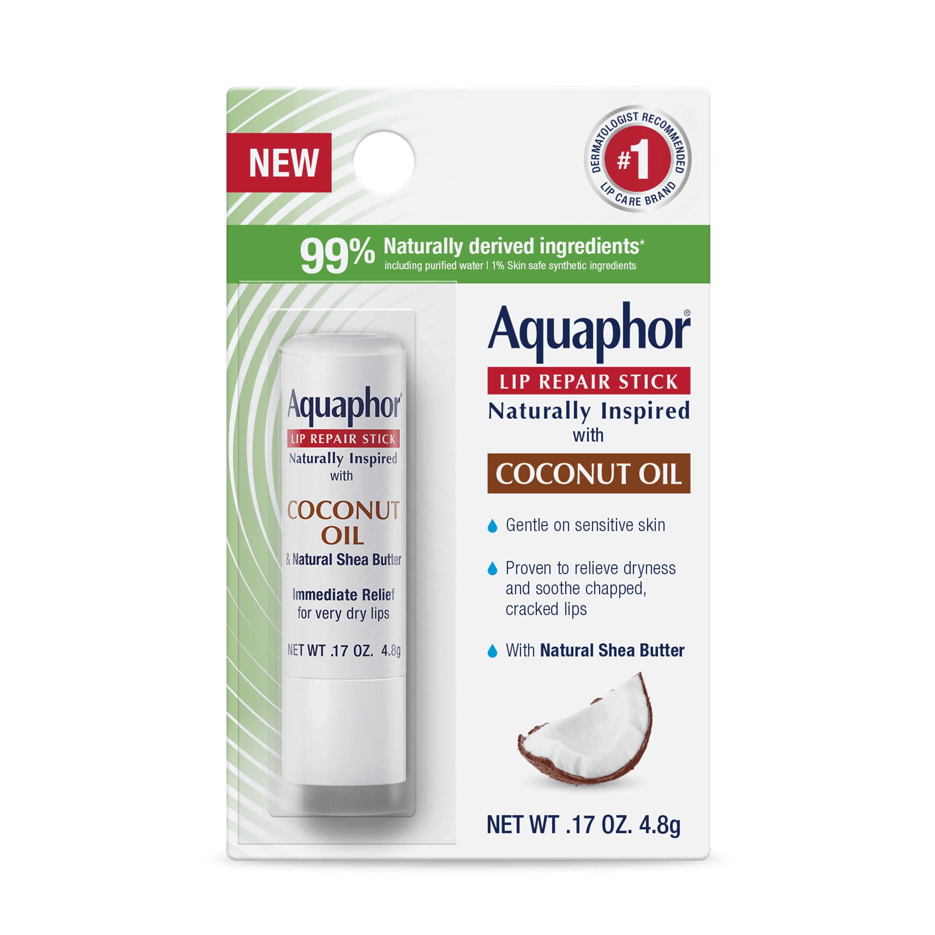 Aquaphor Lip Repair Stick Naturally Inspired Coconut Single Pack